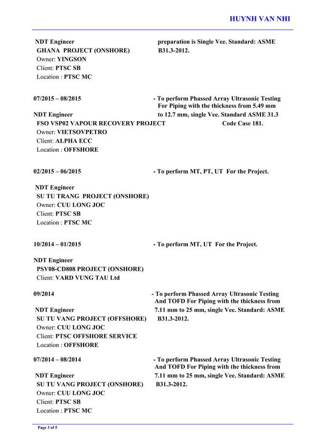CV Huynh Van Nhi | PDF