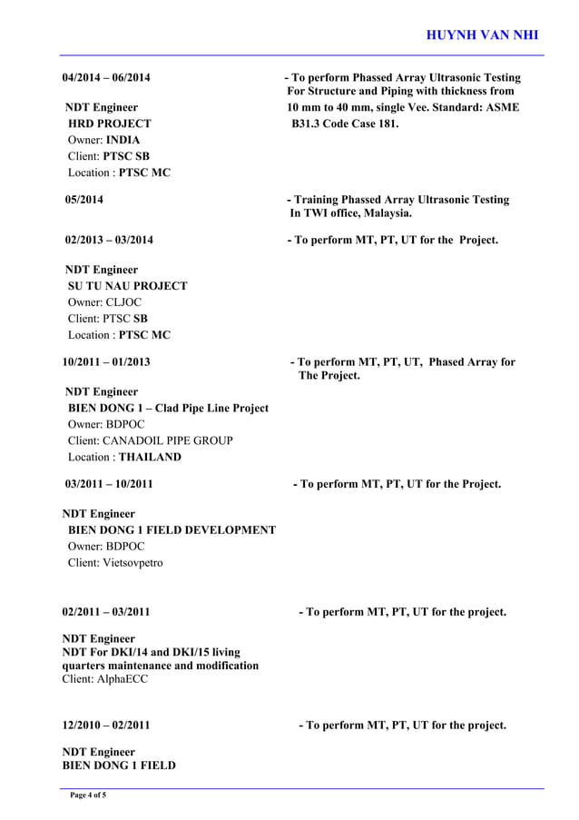 CV Huynh Van Nhi | PDF