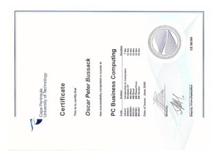 Business Computing Certificate | PPT