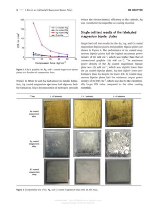 Lightweight Magnesium Bipolar Plates | PDF | Chemistry | Science