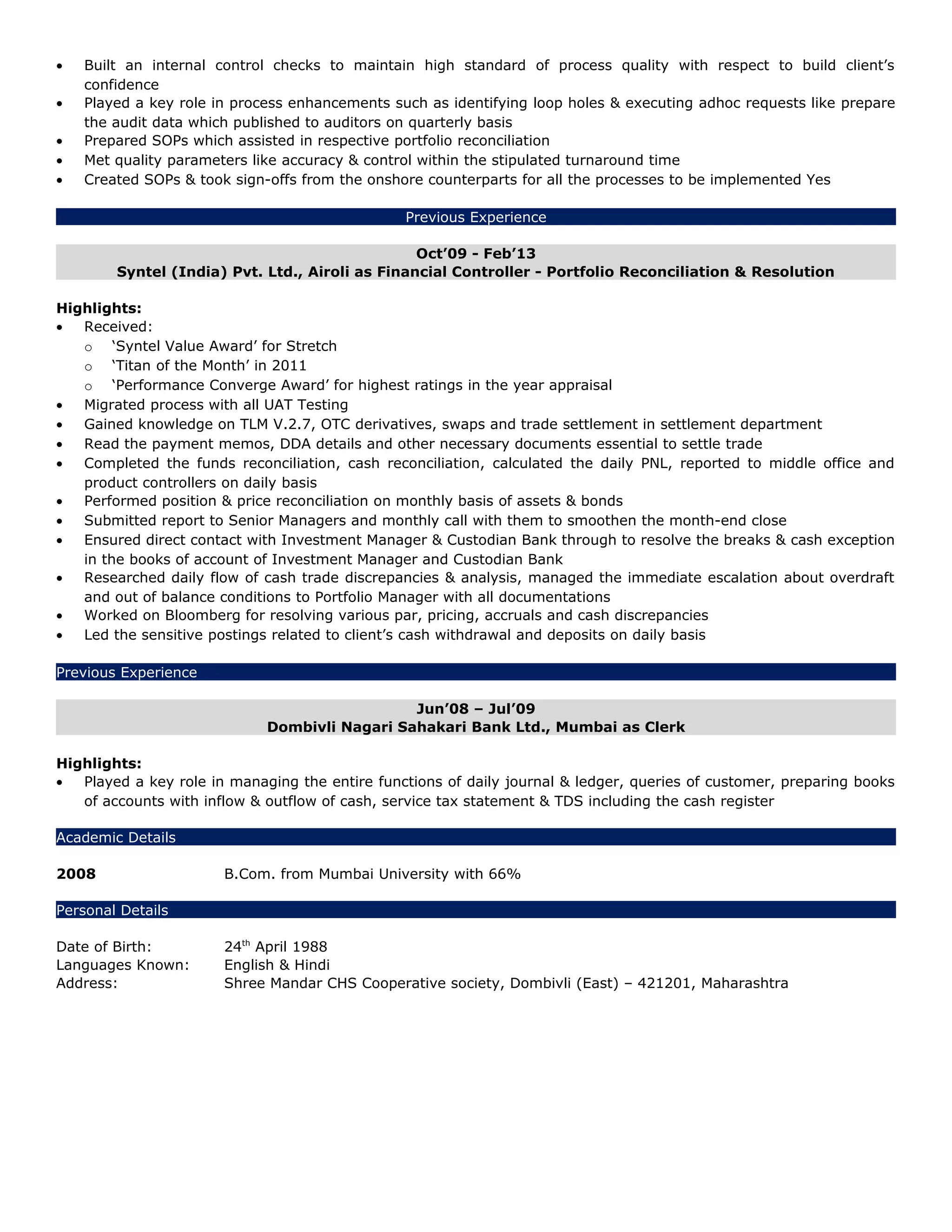 Swapnil Resume1 | PDF