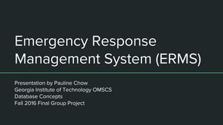 Emergency Response Management System (ERMS): Web Application Project ...