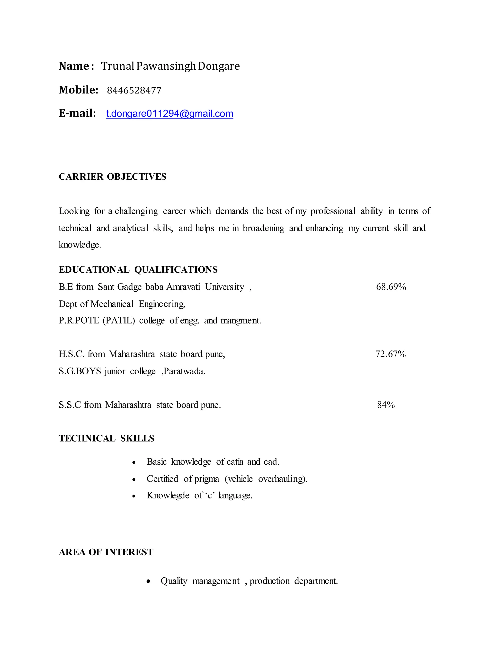 trunal resume 2 | DOCX