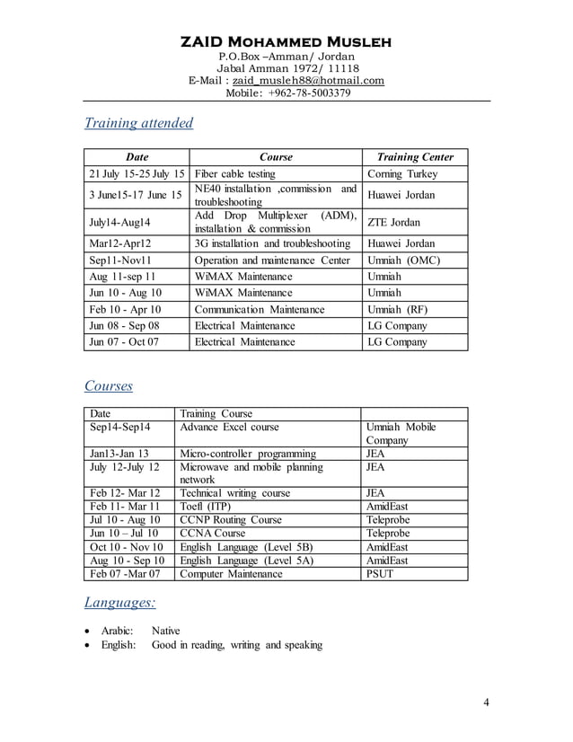 Zaid Musleh CV | PDF