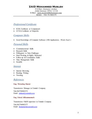 Zaid Musleh CV | PDF