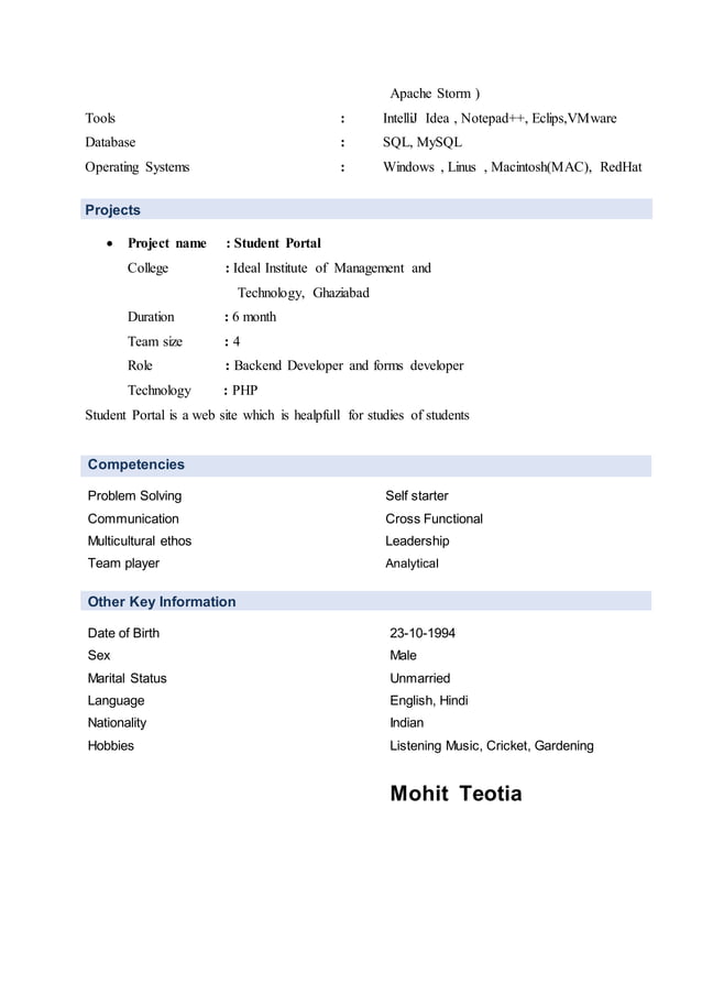 Mohit Teotia Resume | PDF