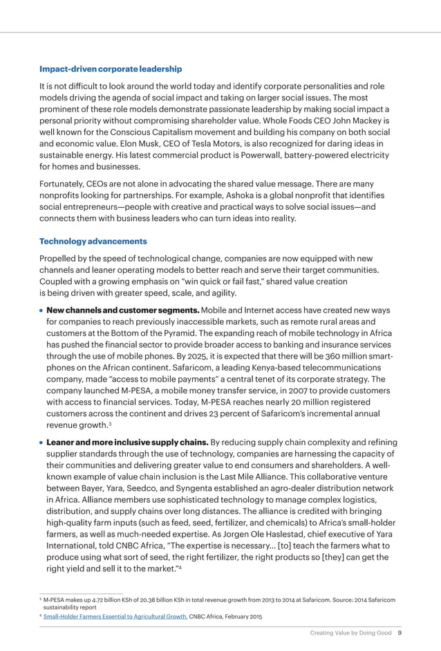 Creating Value by Doing Good | PDF