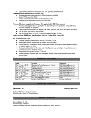 Mira Isabelle R. Fernandez_CV 2015 | PDF