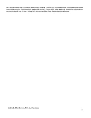 Debra L Morehouse Short Resume | DOC