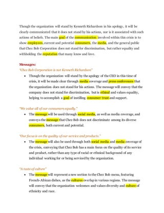 Crisis Management - Chez Bob | DOCX