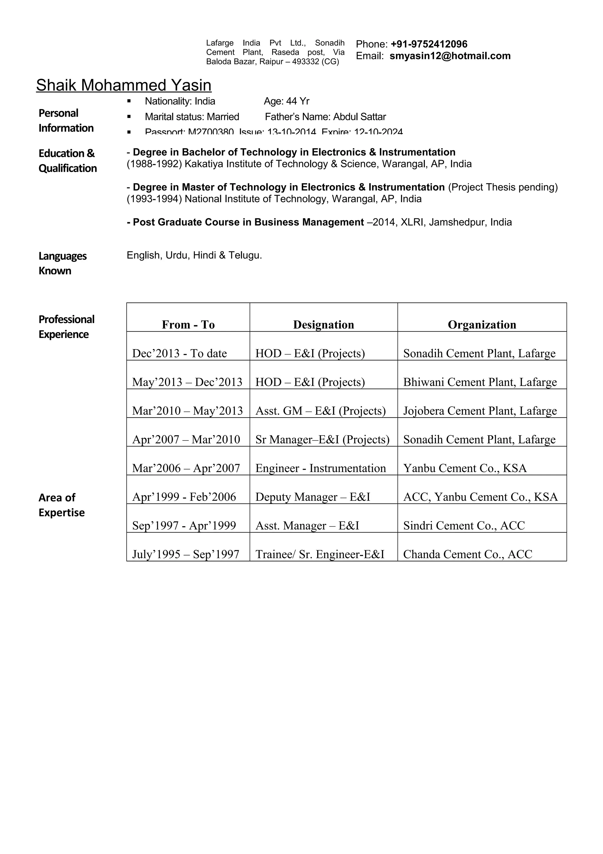 Yasin - Resume | DOC