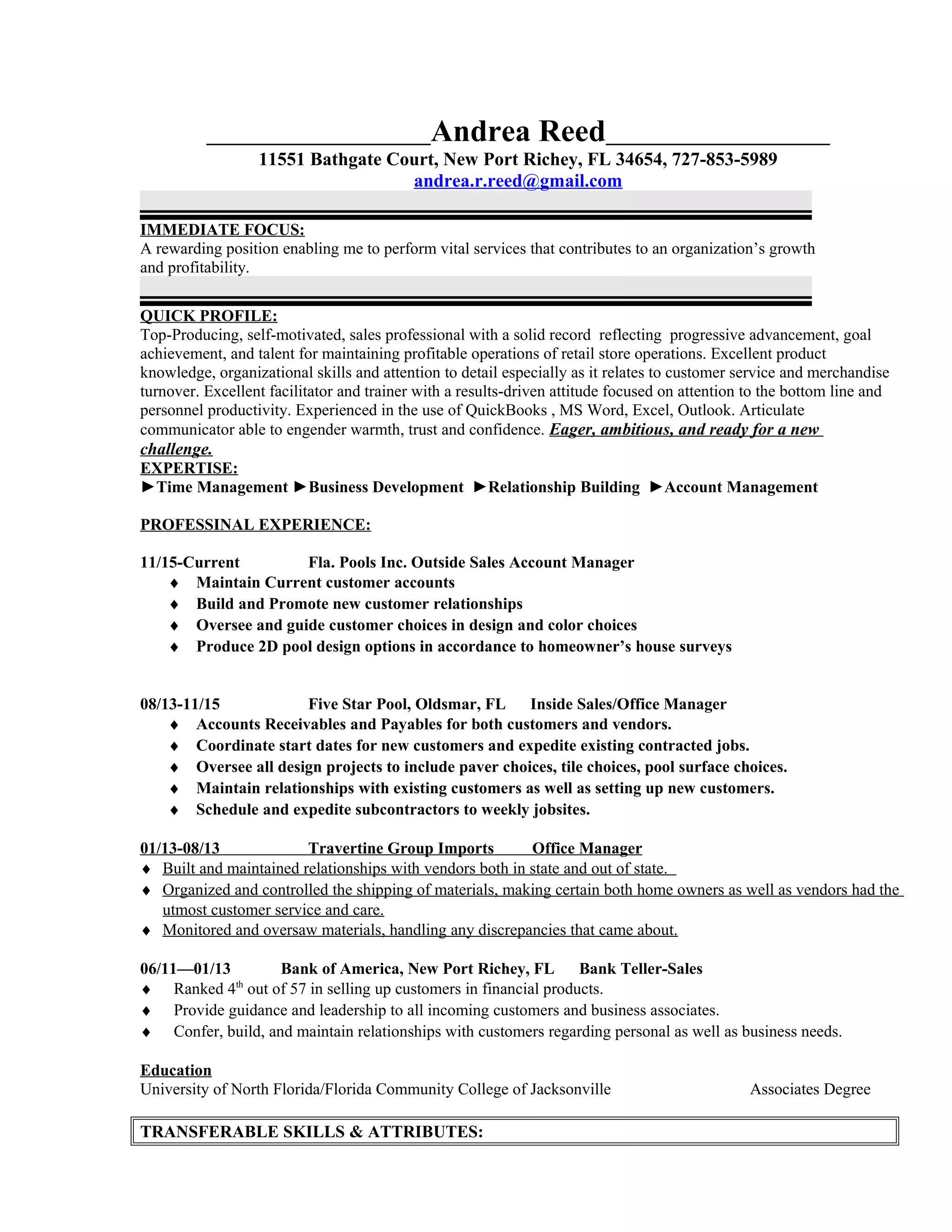 AndreaReed2015Resume1 | DOC