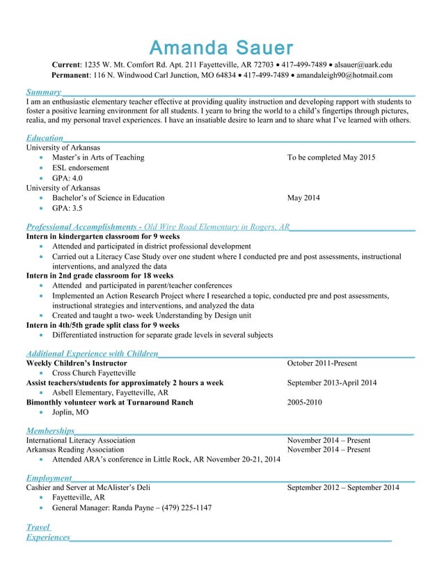 Amanda's Teaching Resume | PDF