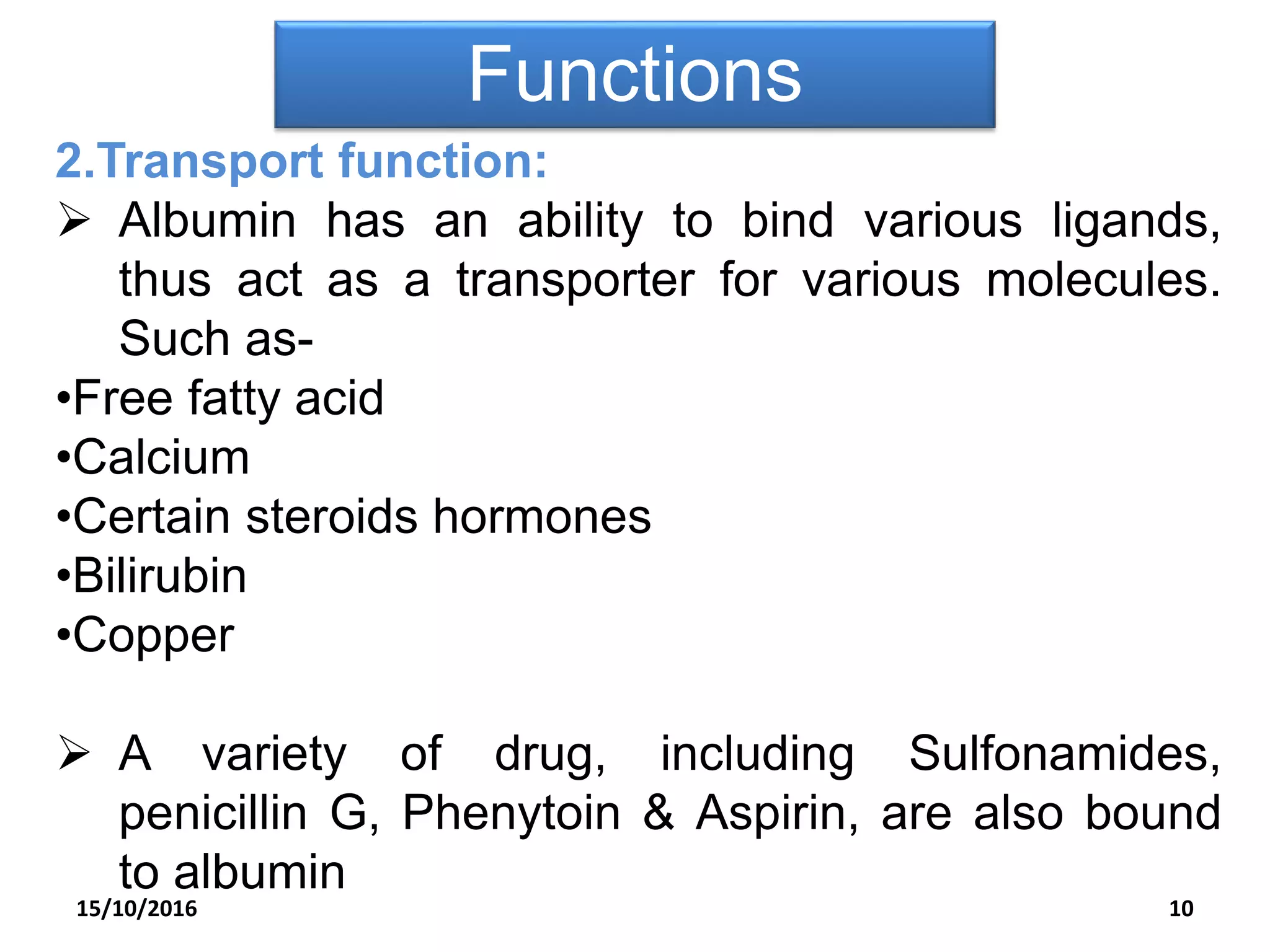 Albumin & its applications. | PPTX