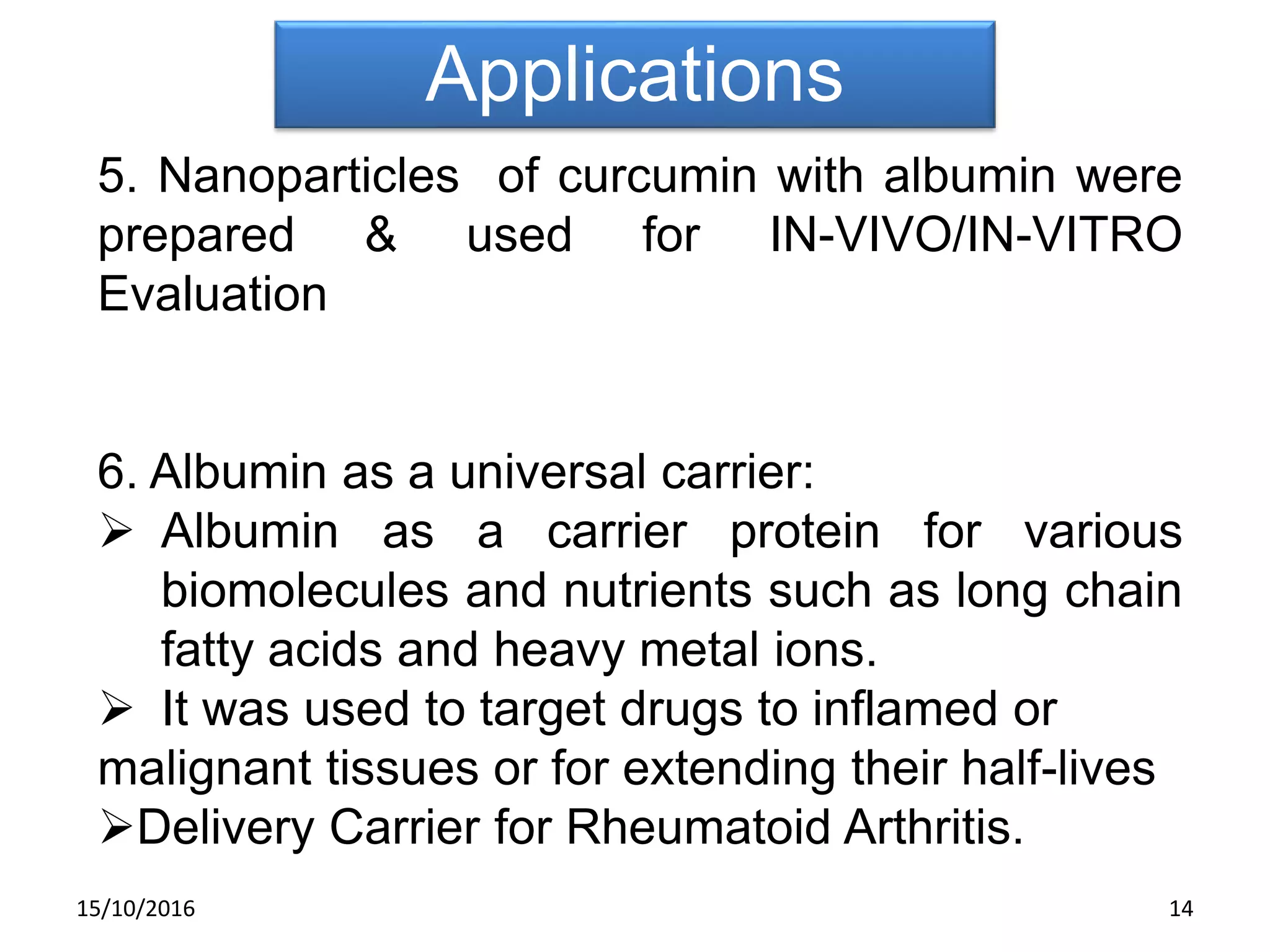 Albumin & its applications. | PPTX
