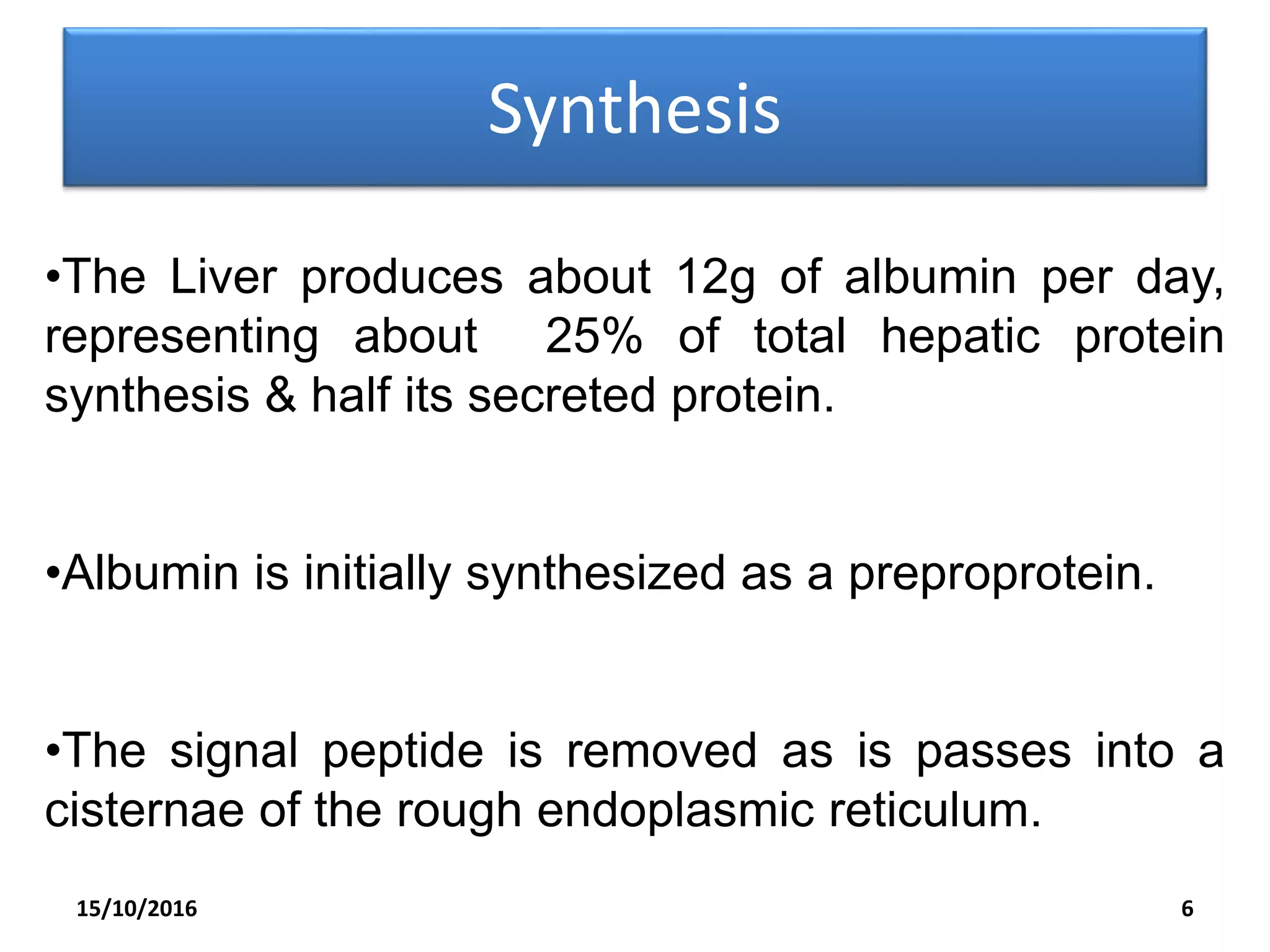 Albumin & its applications. | PPTX