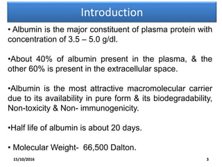 Albumin & its applications. | PPTX