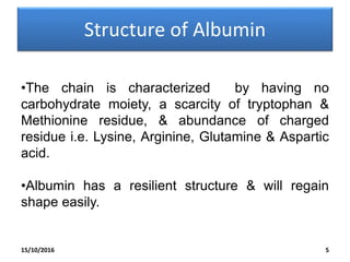 Albumin & its applications. | PPTX