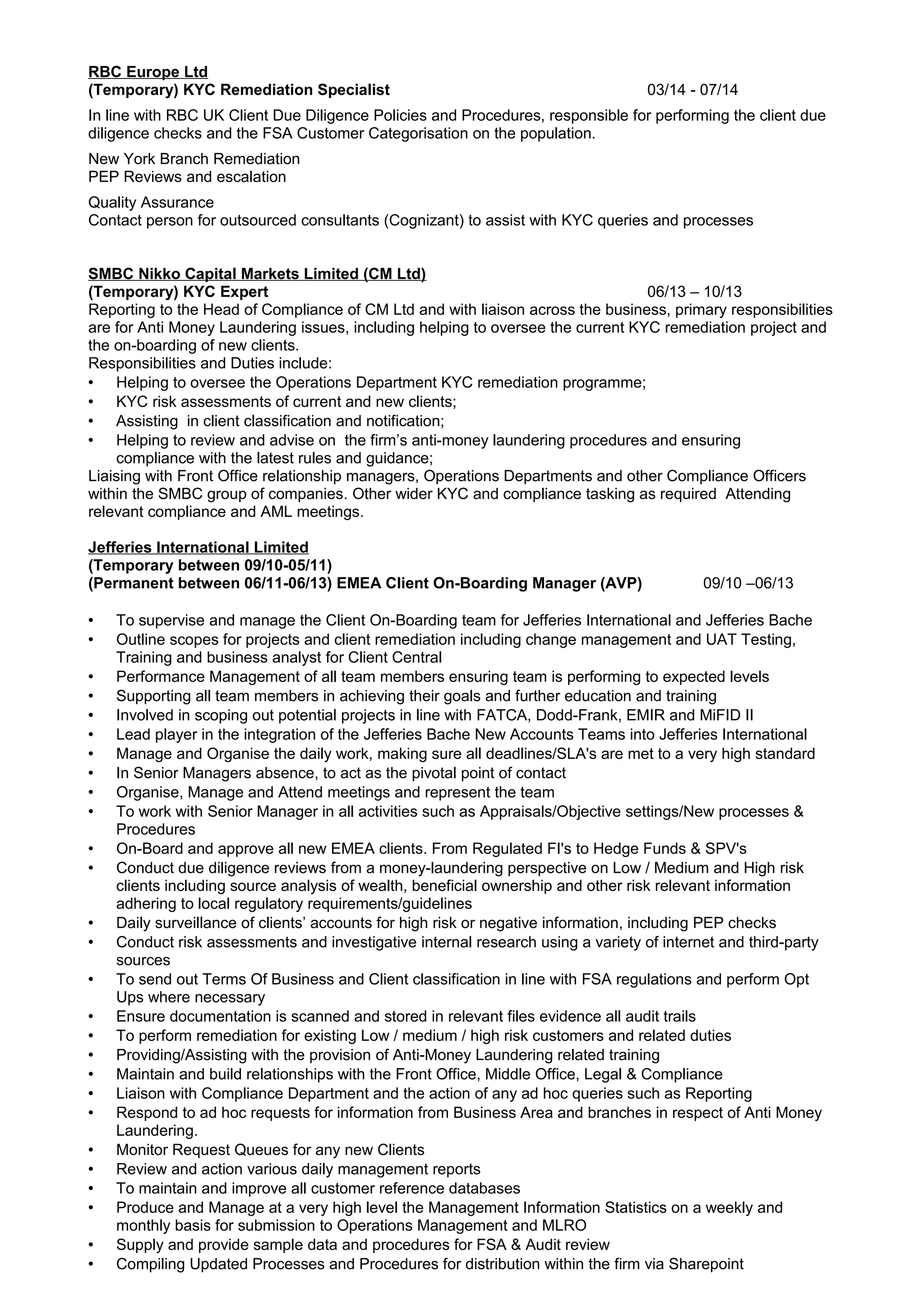 Alex Cassar CV November 2015 | DOC