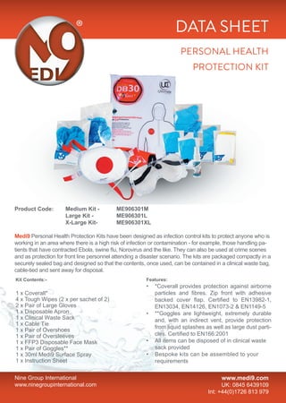 Medi9 Data Sheet - Personal Health Protection Kit | PDF