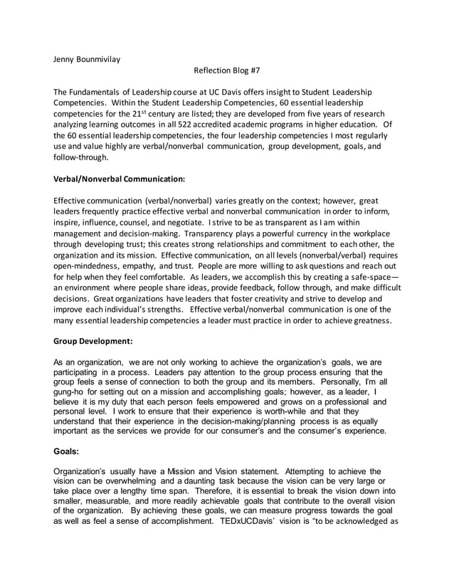 Reflection Blog 7 | PDF