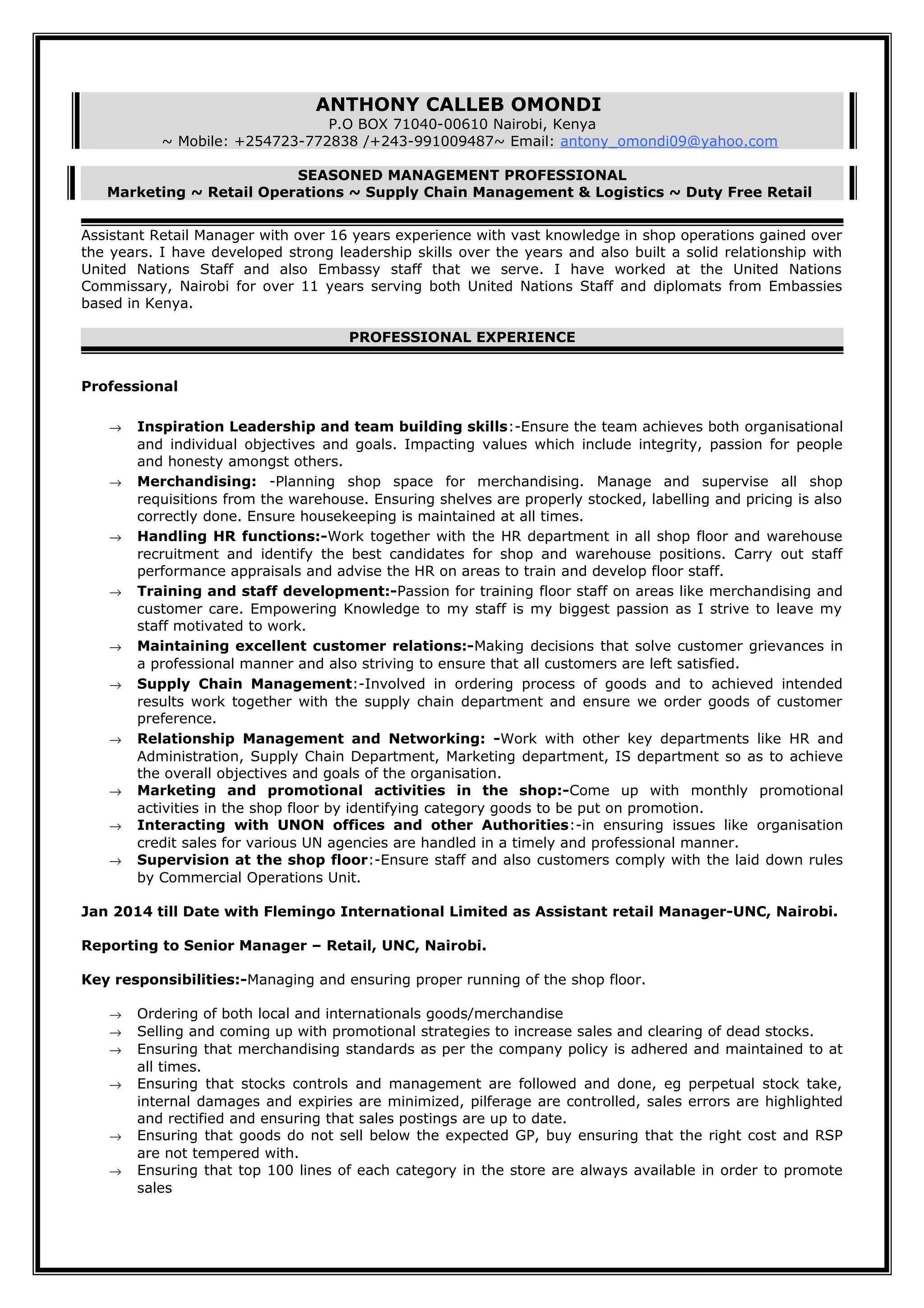 CV - Antony Omondi (2) | DOC