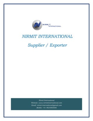 Nirmit International Company Portfolio | PDF