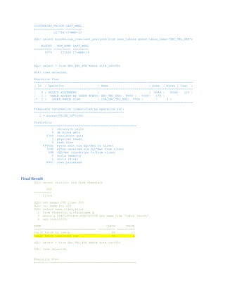 Checking clustering factor to detect row migration | PDF