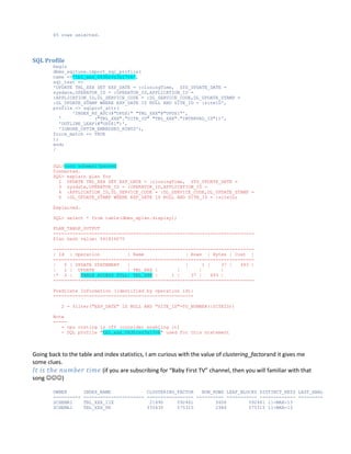 Checking clustering factor to detect row migration | PDF
