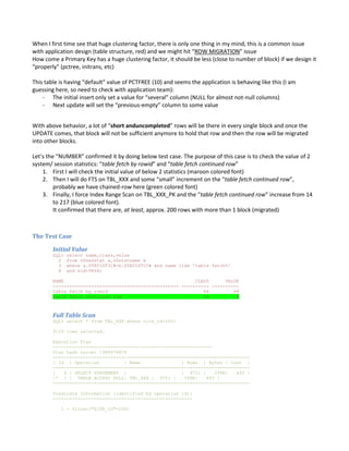 Checking clustering factor to detect row migration | PDF