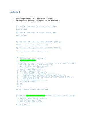 MV sql profile and index | PDF