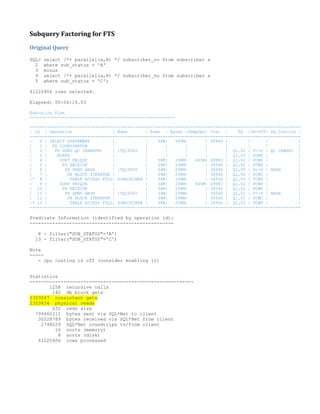 Subquery factoring for FTS | PDF