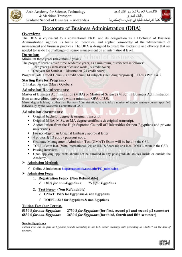 Dba brochure | PDF | Undergraduate Education | College Education