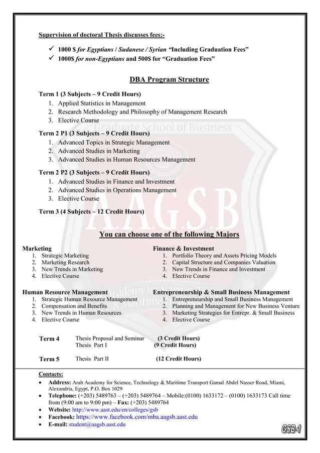 Dba brochure | PDF | Undergraduate Education | College Education