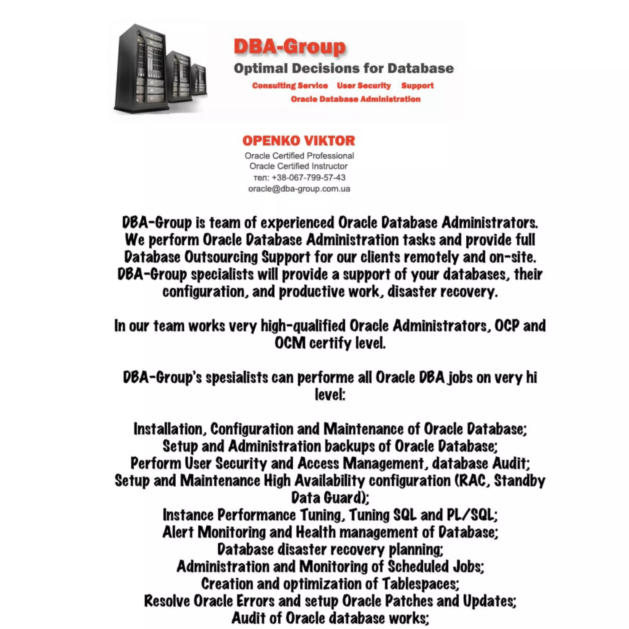Stefano Fantin && Dba-Group | PDF