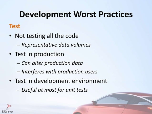 SQL Server Worst Practices - EN | PPT