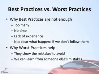 SQL Server Worst Practices - EN | PPT
