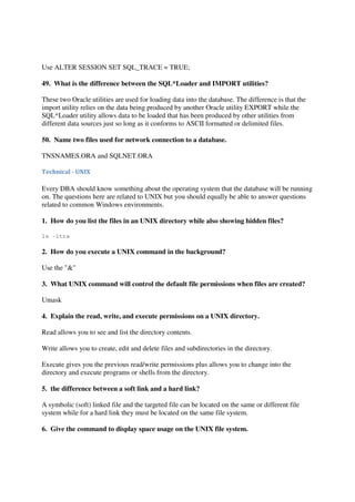 DBA 3 year Interview Questions | PDF