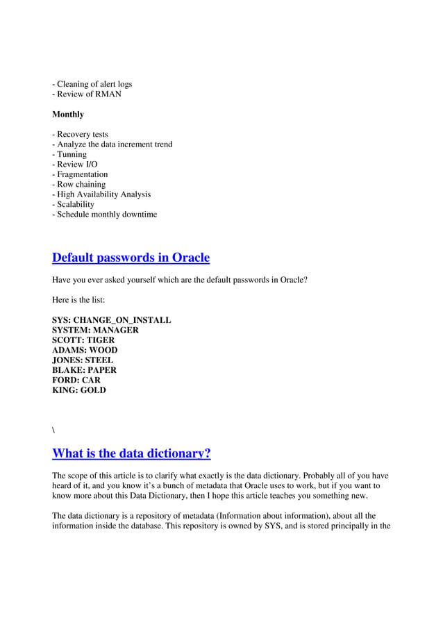 DBA 3 year Interview Questions | PDF | Operating Systems | Computer Software and Applications