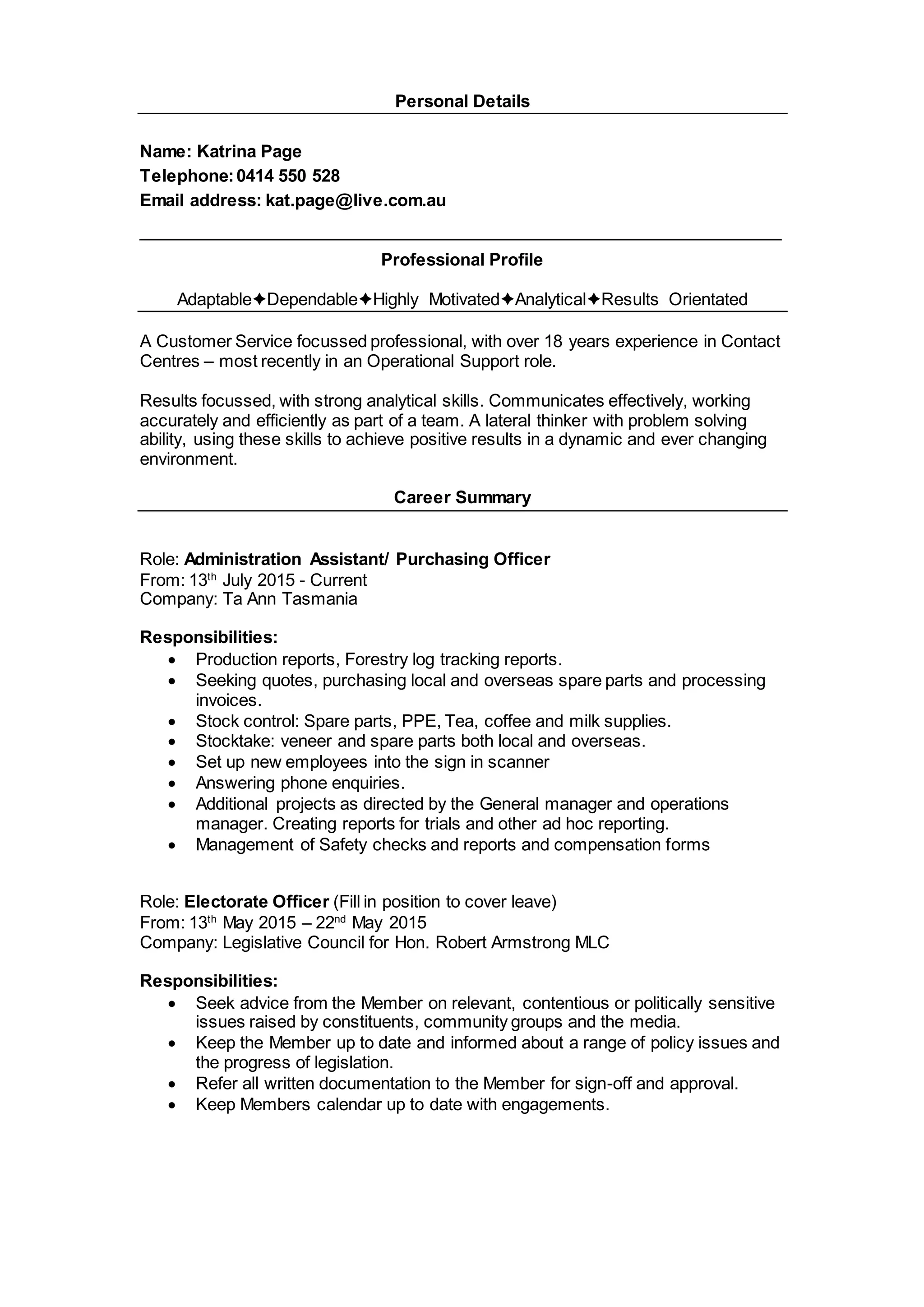 Katrinas Resume | DOCX