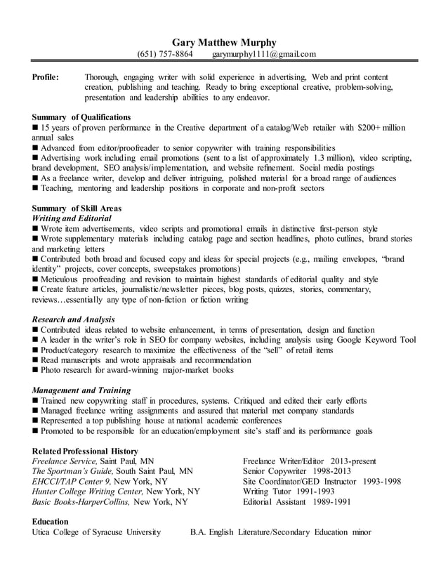 Gary Murphy Resume | PDF