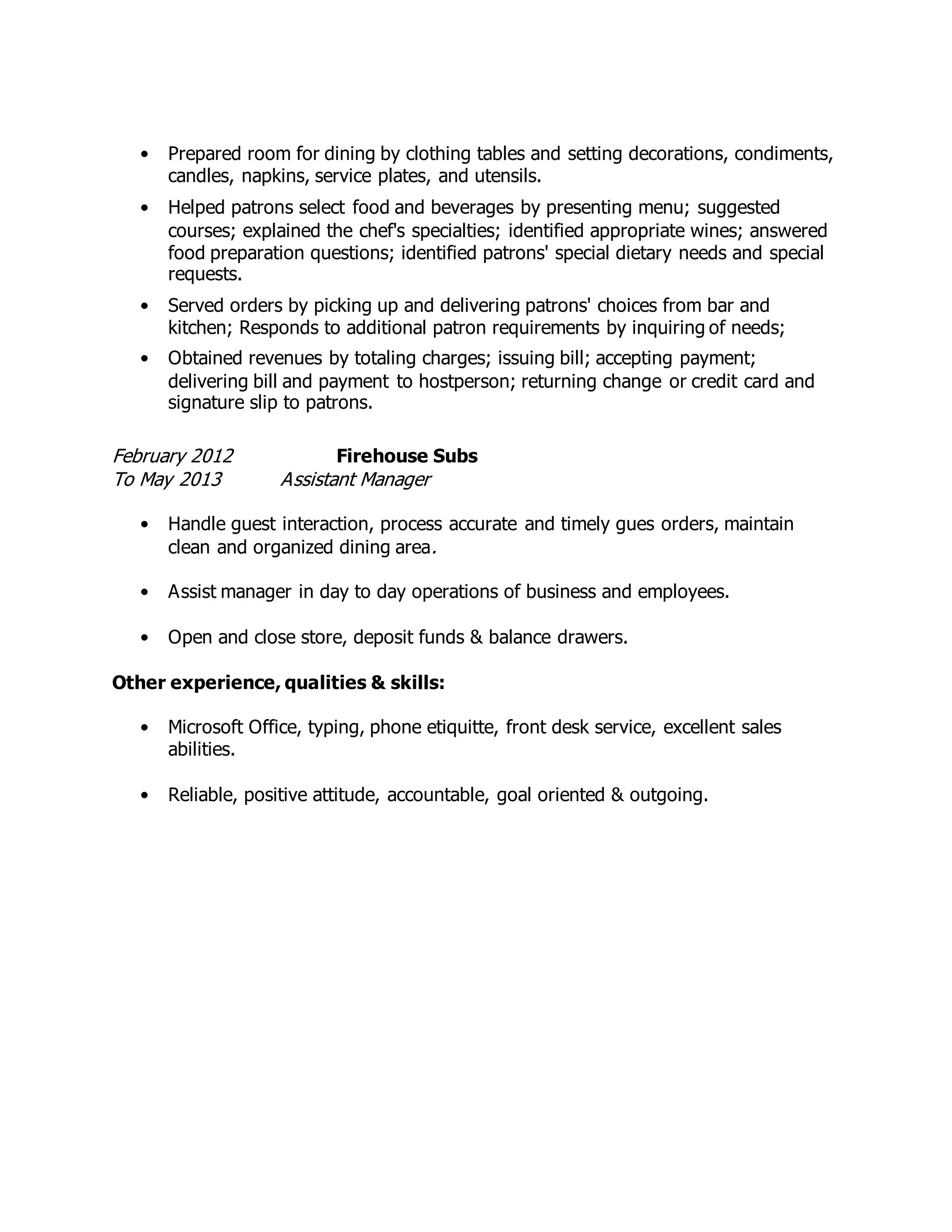 Gail's Current Resume | DOCX