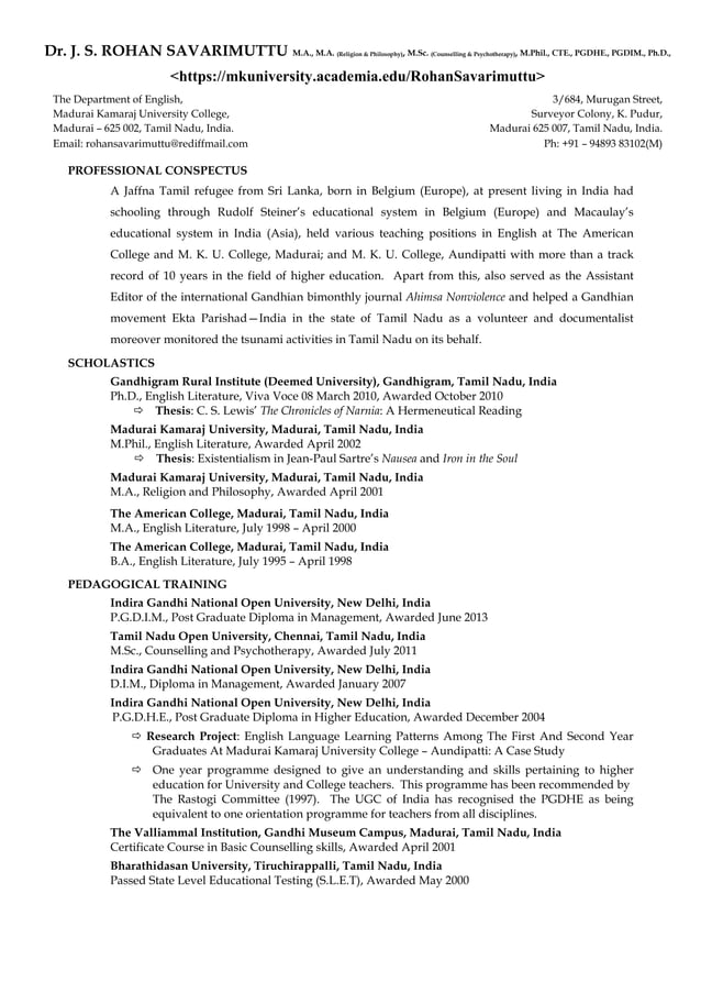 Rohan_CVApril2016 | PDF