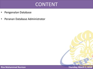 DBA BAB 1 - Pengenalan Database Administrator | PPTX