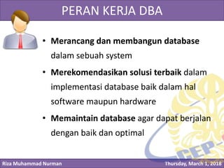 DBA BAB 1 - Pengenalan Database Administrator | PPTX