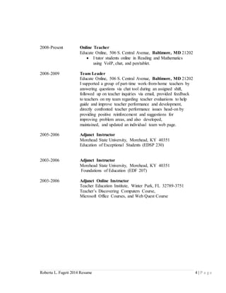 Roberta L Fugett 2015 Resume | DOCX