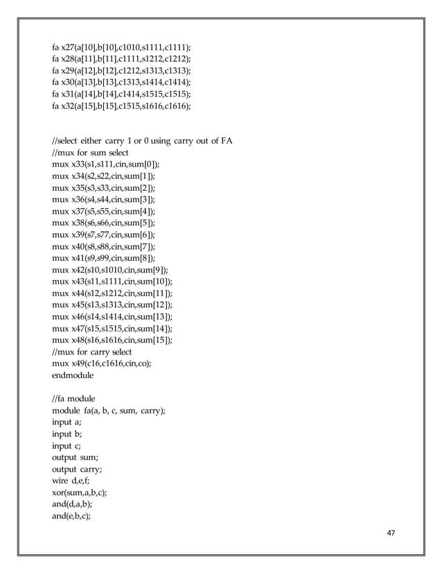 DESIGN AND PERFORMANCE ANALYSIS OF BINARY ADDERS_edited | DOCX | Computer Peripherals | Computing