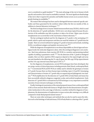 Diagnostic methods and protocols used in investigating Toxoplasma ...