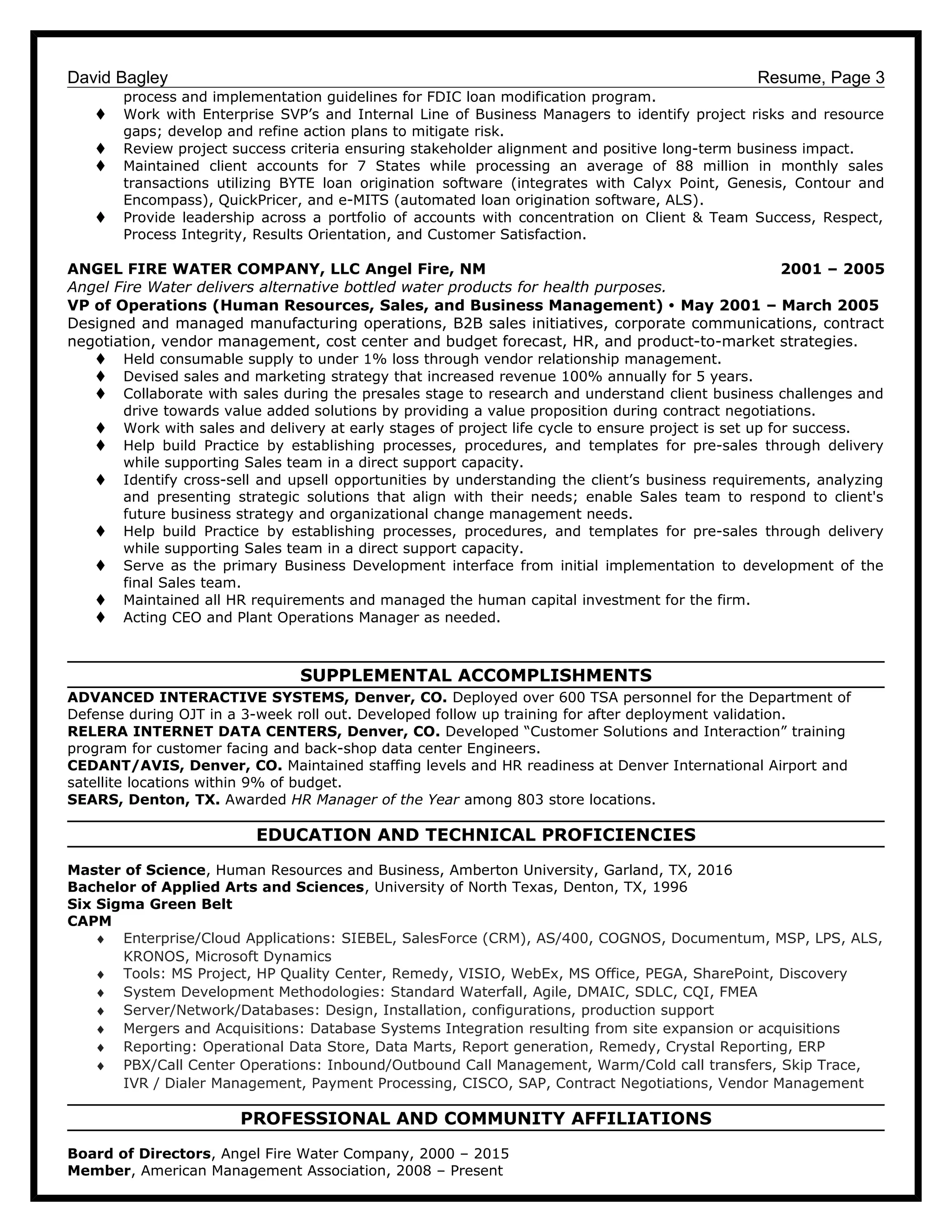 DBagley Resume-2015 | PDF
