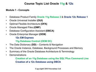 Oracle Database Administration Part I covering Both Oracle 11g r2 and ...